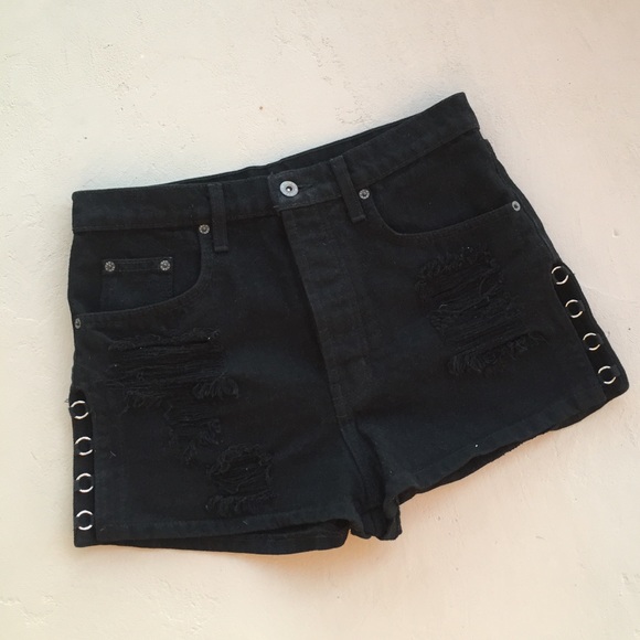 LF | Shorts | Lf Carmar Black Distressed Denim Shorts | Poshmark